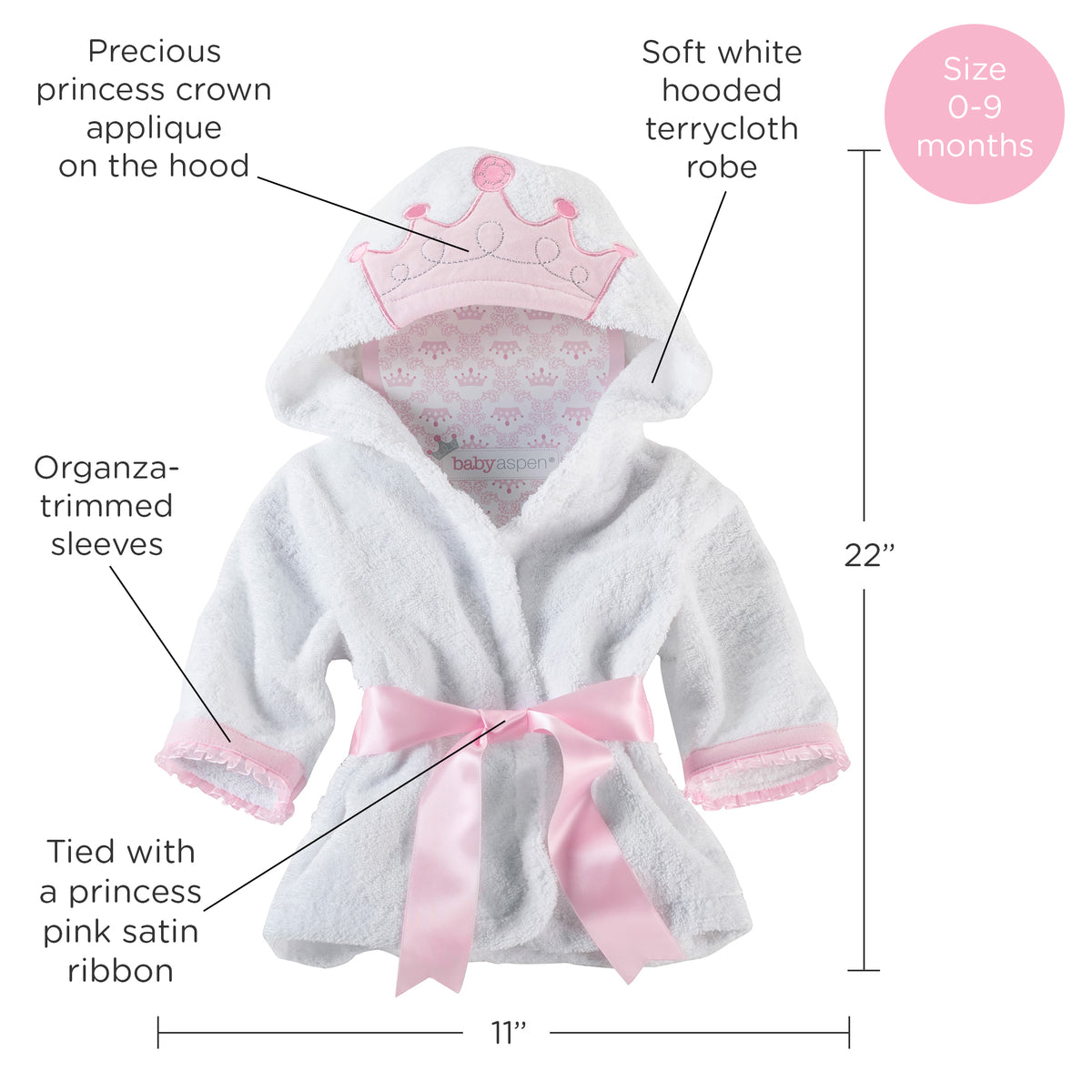 Little Princess Hooded Spa Robe | Baby Aspen – Baby Aspen Gifts