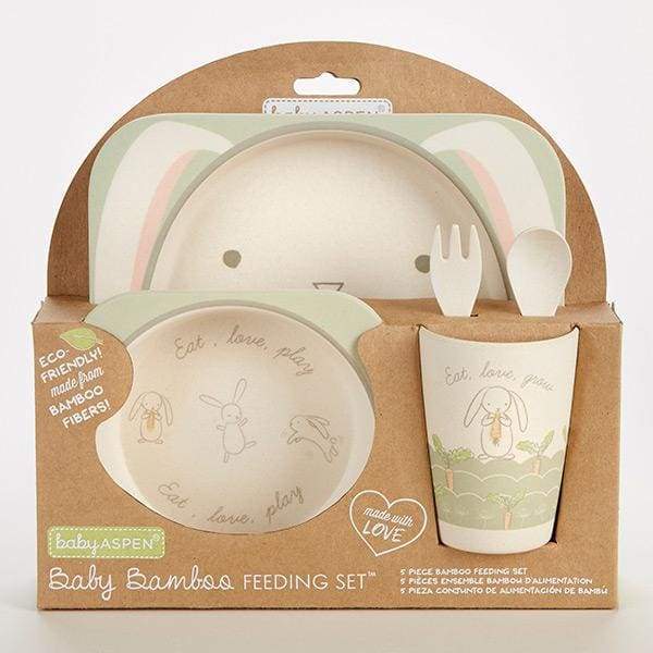 Natural Baby Bamboo Bunny 5-Piece Feeding Set | Baby Aspen – Baby Aspen ...